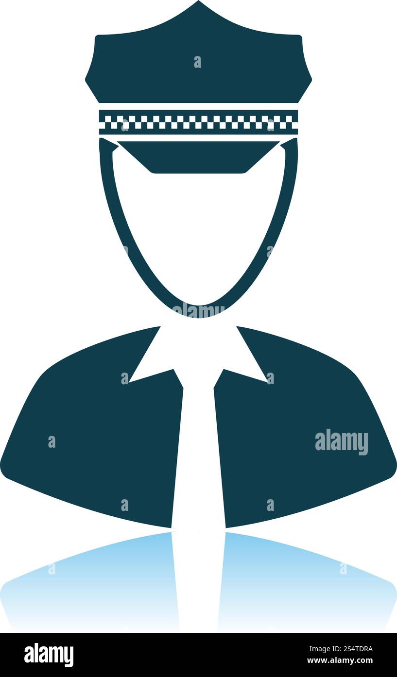 Taxi Driver Icon. Shadow Reflection Design. Vector Illustration Stock ...