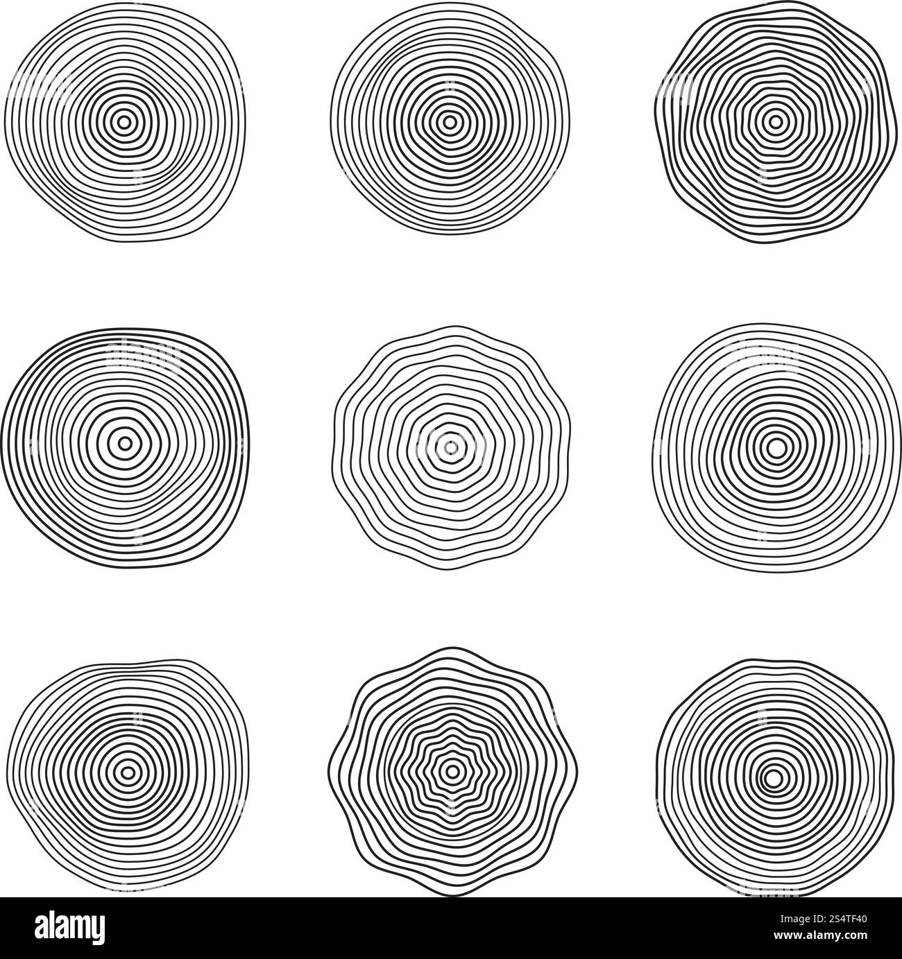 Abstract wave surfaces. Flowing music sound waves. Smooth ring patterns ...