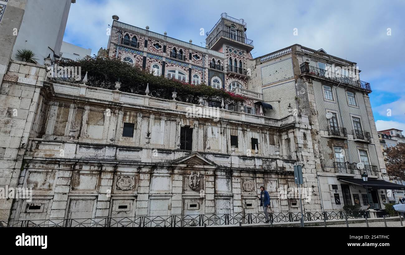 The exterior of Chafariz d'El-Rei in Lisbon, showcasing its historic ...