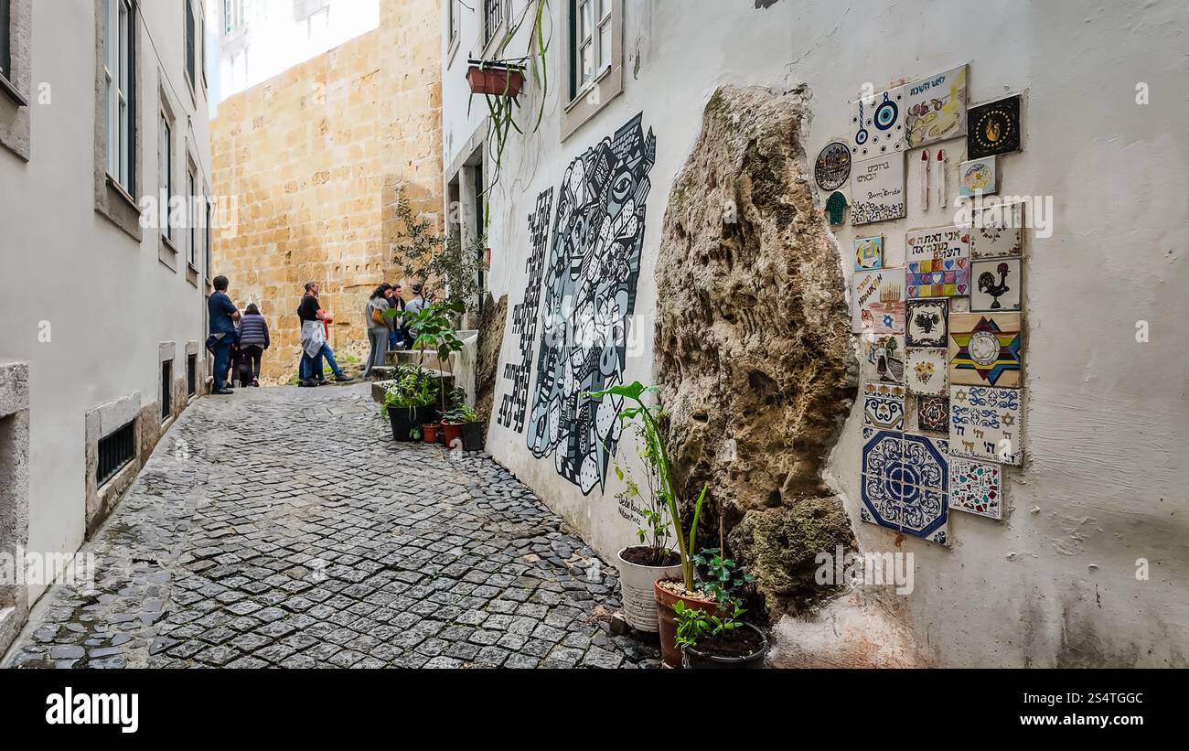 The historic Jewish Quarter in Lisbon, located in the Alfama district ...