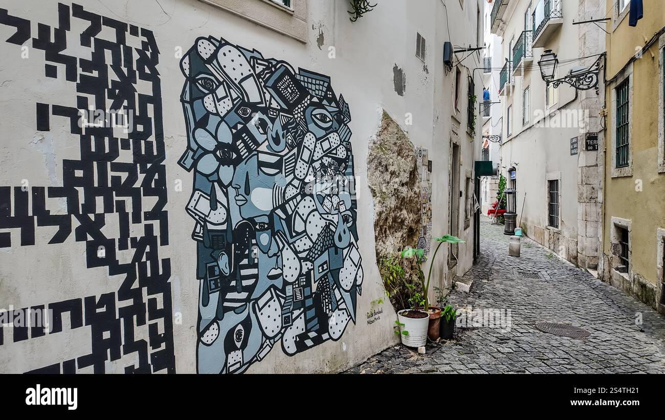 The historic Jewish Quarter in Lisbon, located in the Alfama district ...