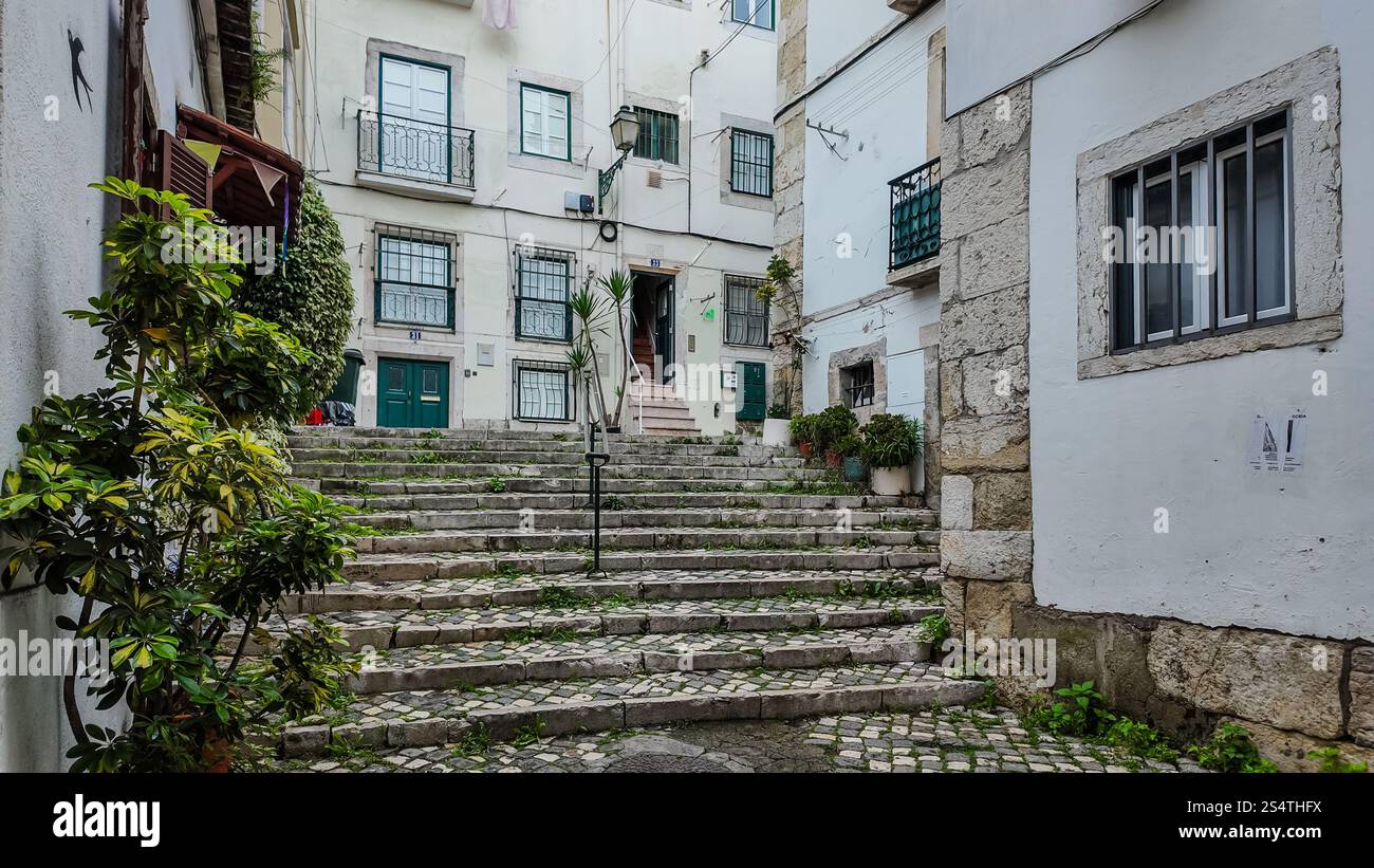 The historic Jewish Quarter in Lisbon, located in the Alfama district ...