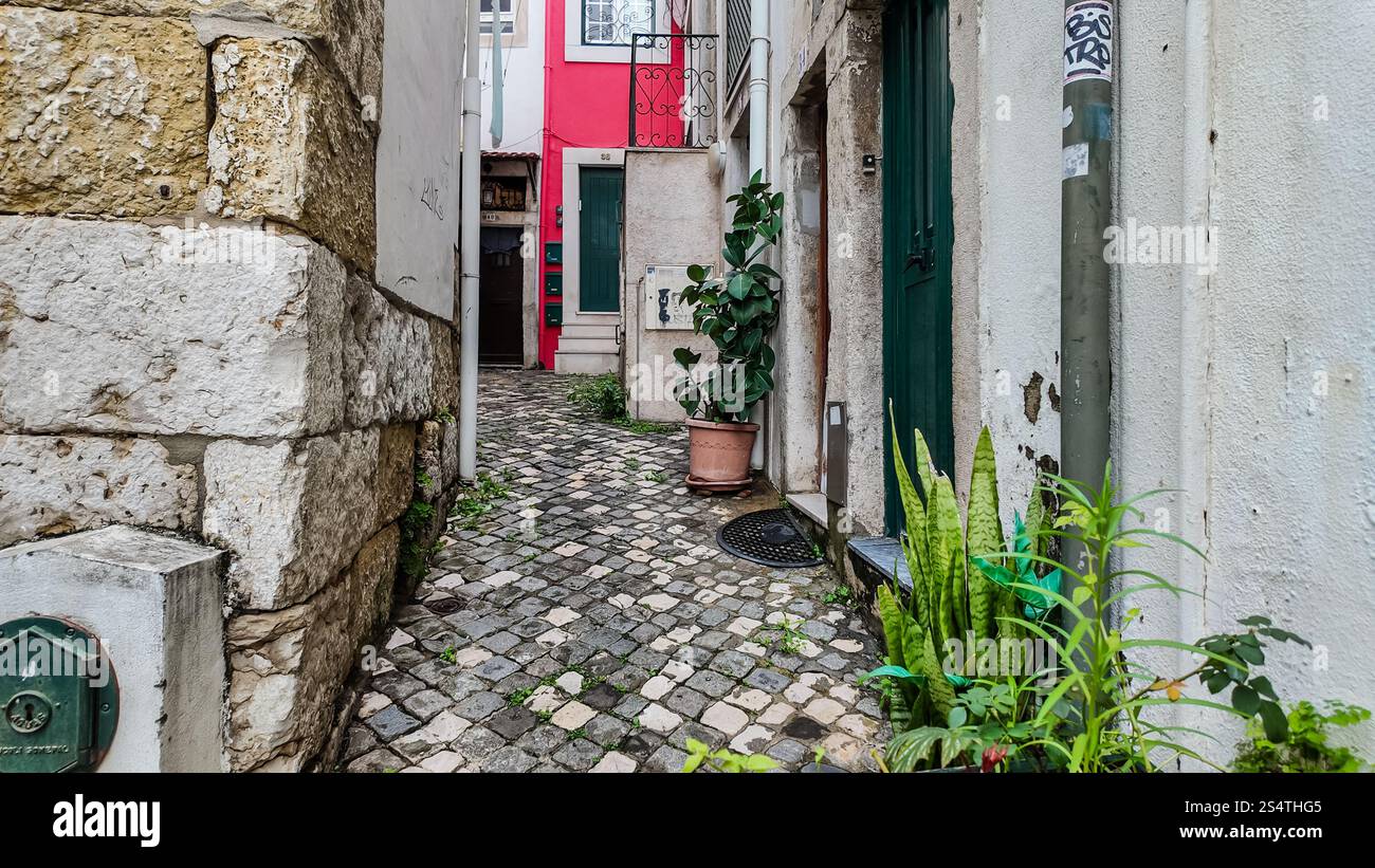 The historic Jewish Quarter in Lisbon, located in the Alfama district ...