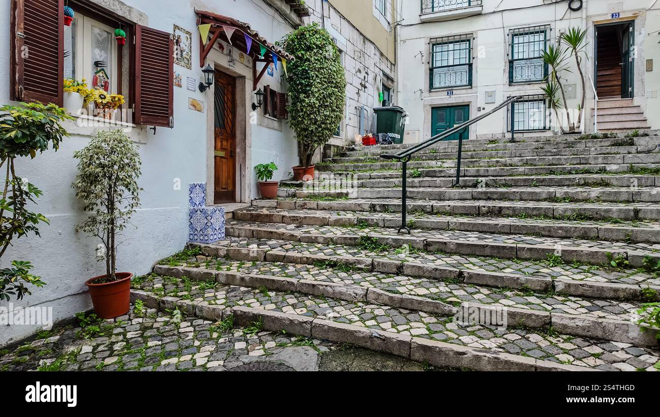 The historic Jewish Quarter in Lisbon, located in the Alfama district ...