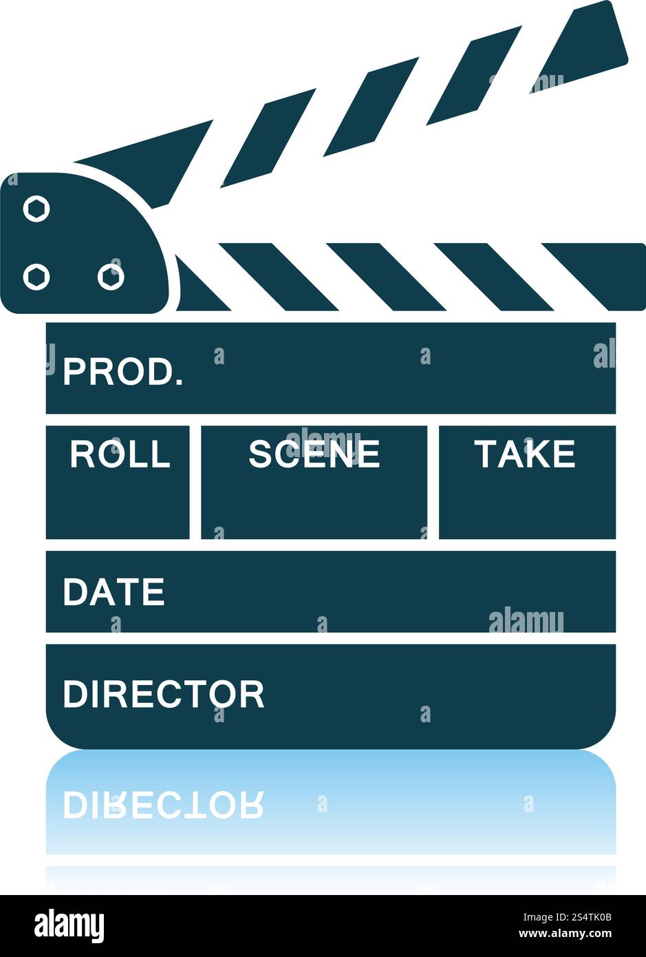 Movie Clap Board Icon. Shadow Reflection Design. Vector Illustration ...