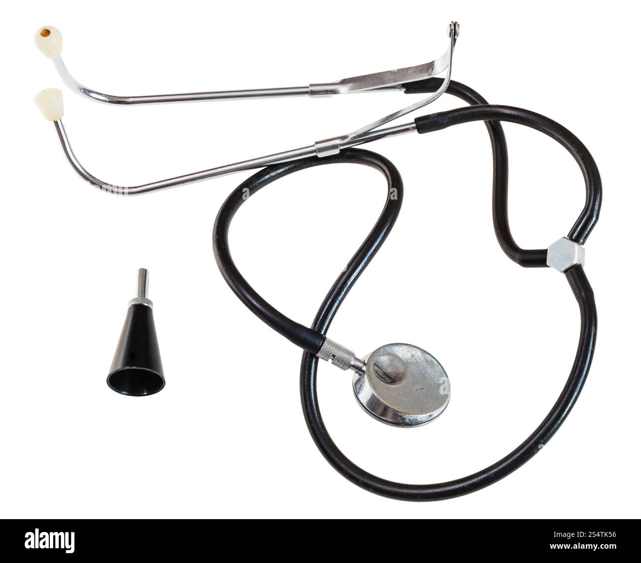 used modern stethoscope isolated on white background Stock Photo - Alamy