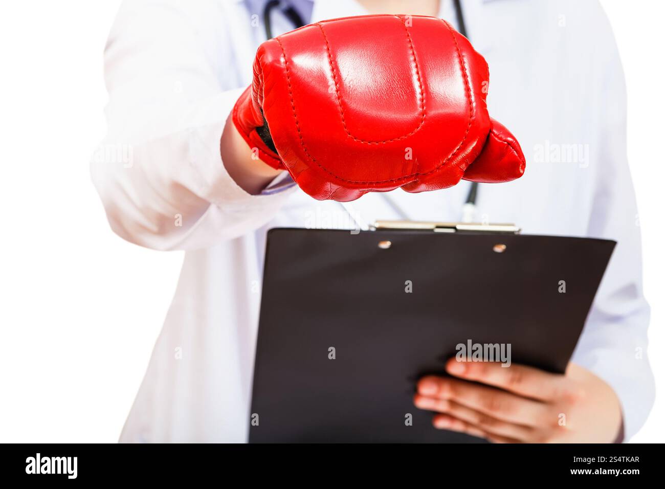 doctor hand in boxing glove isolated on white background Stock Photo ...
