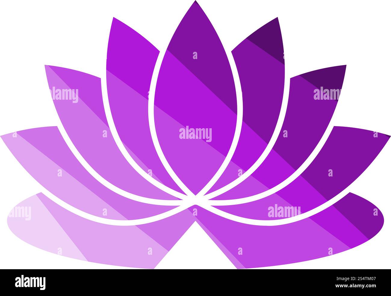 Lotus Flower Icon. Flat Color Ladder Design. Vector Illustration Stock ...