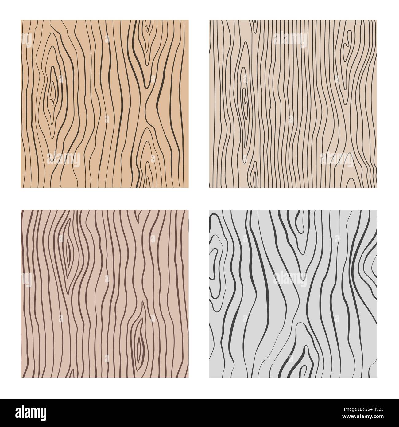 Wooden seamless patterns set. Wood grain repetitive vector textures ...