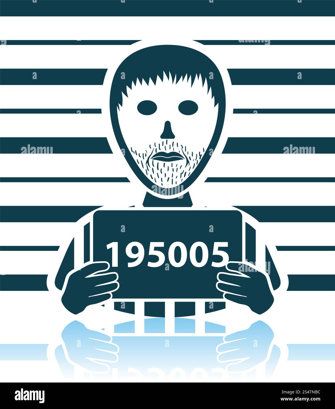 Prisoner In Front Of Wall With Scale Icon. Shadow Reflection Design ...