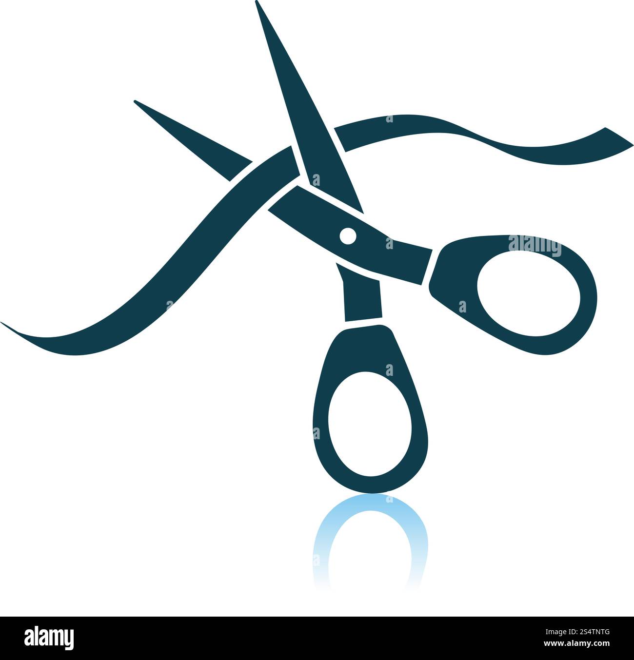 Ceremony Ribbon Cut. Shadow Reflection Design. Vector Illustration ...