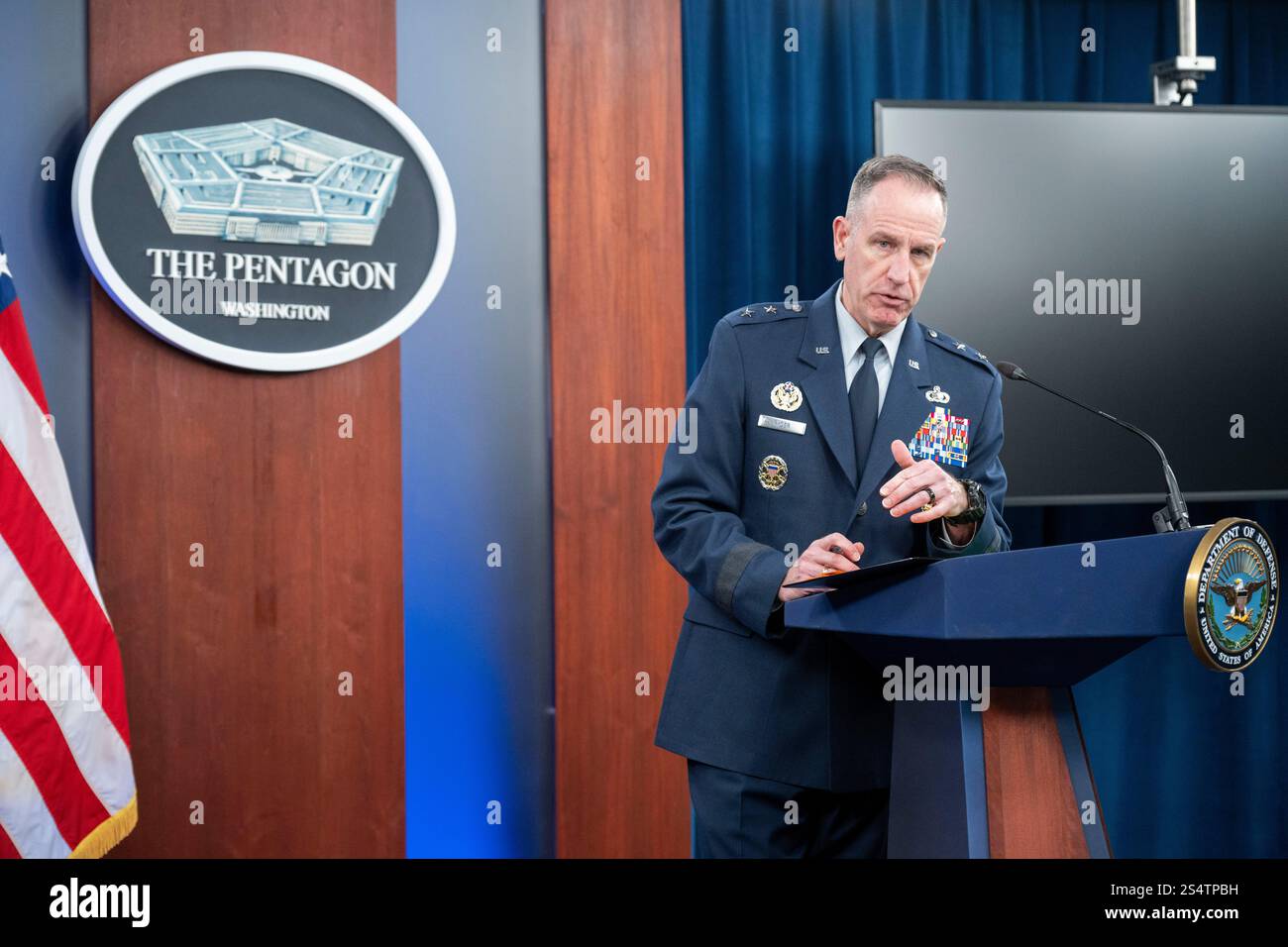 Pentagon Press Secretary Maj. Gen. Pat Ryder speaks during a press ...