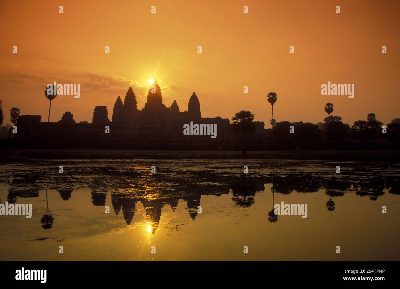 the angkor wat temple in Angkor at the town of siem riep in cambodia in ...