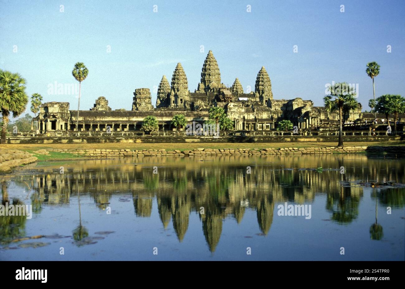 the angkor wat temple in Angkor at the town of siem riep in cambodia in ...