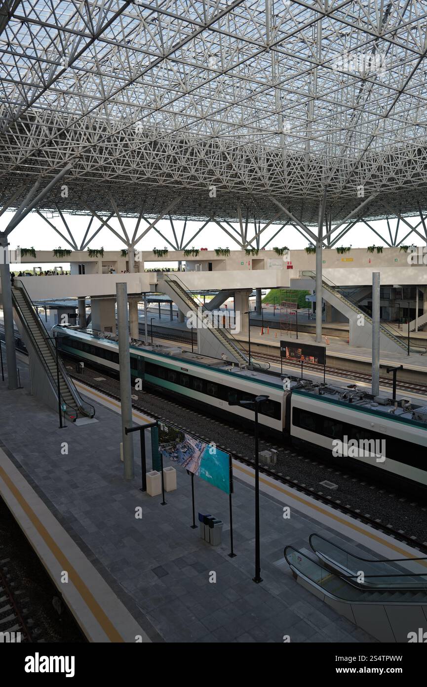 The brand new Tren Maya (Train Maya) in the Yucatán Peninsula, Quintana ...