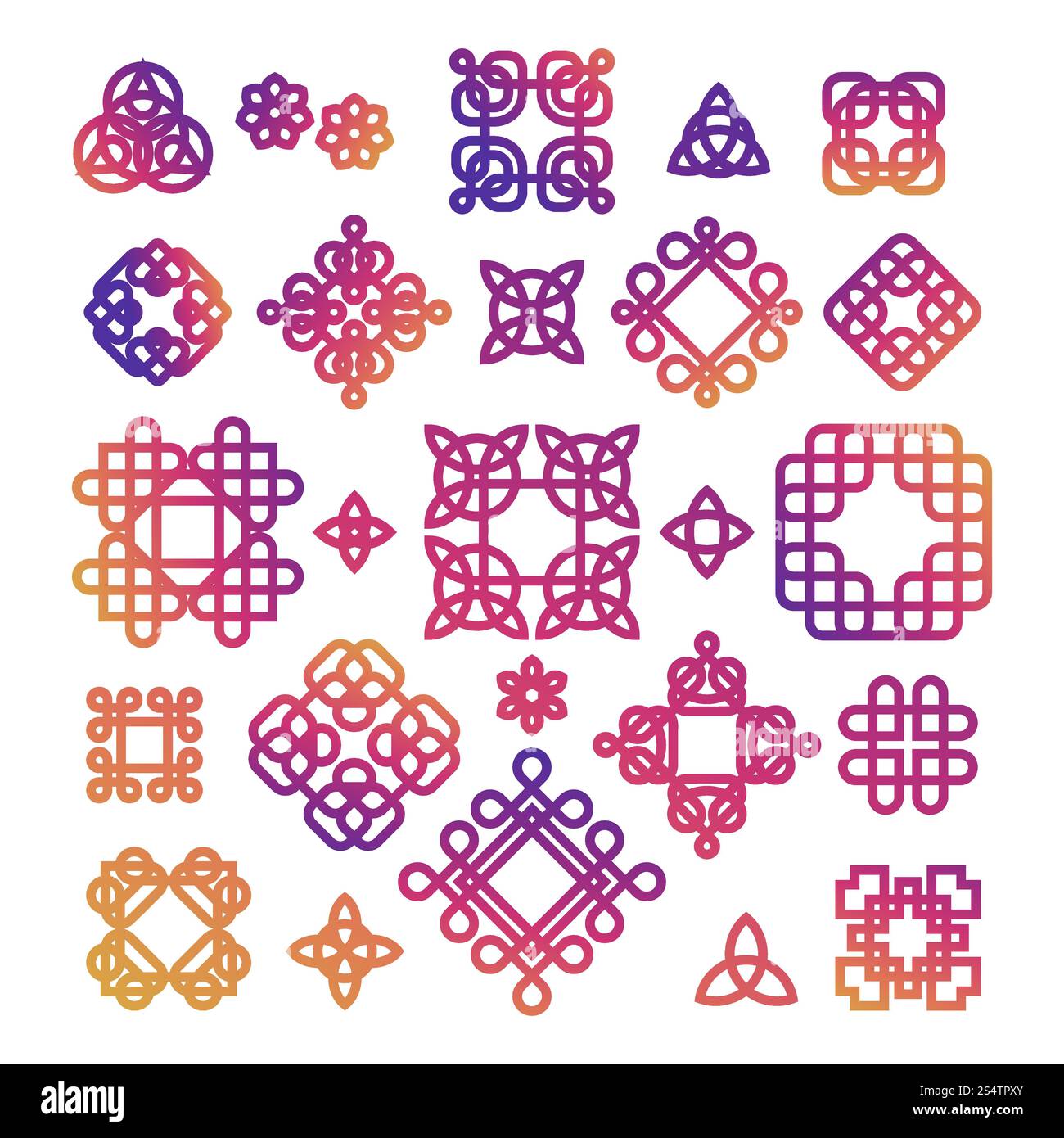 Bright celtic knots of set isolated on white background. Vector ...