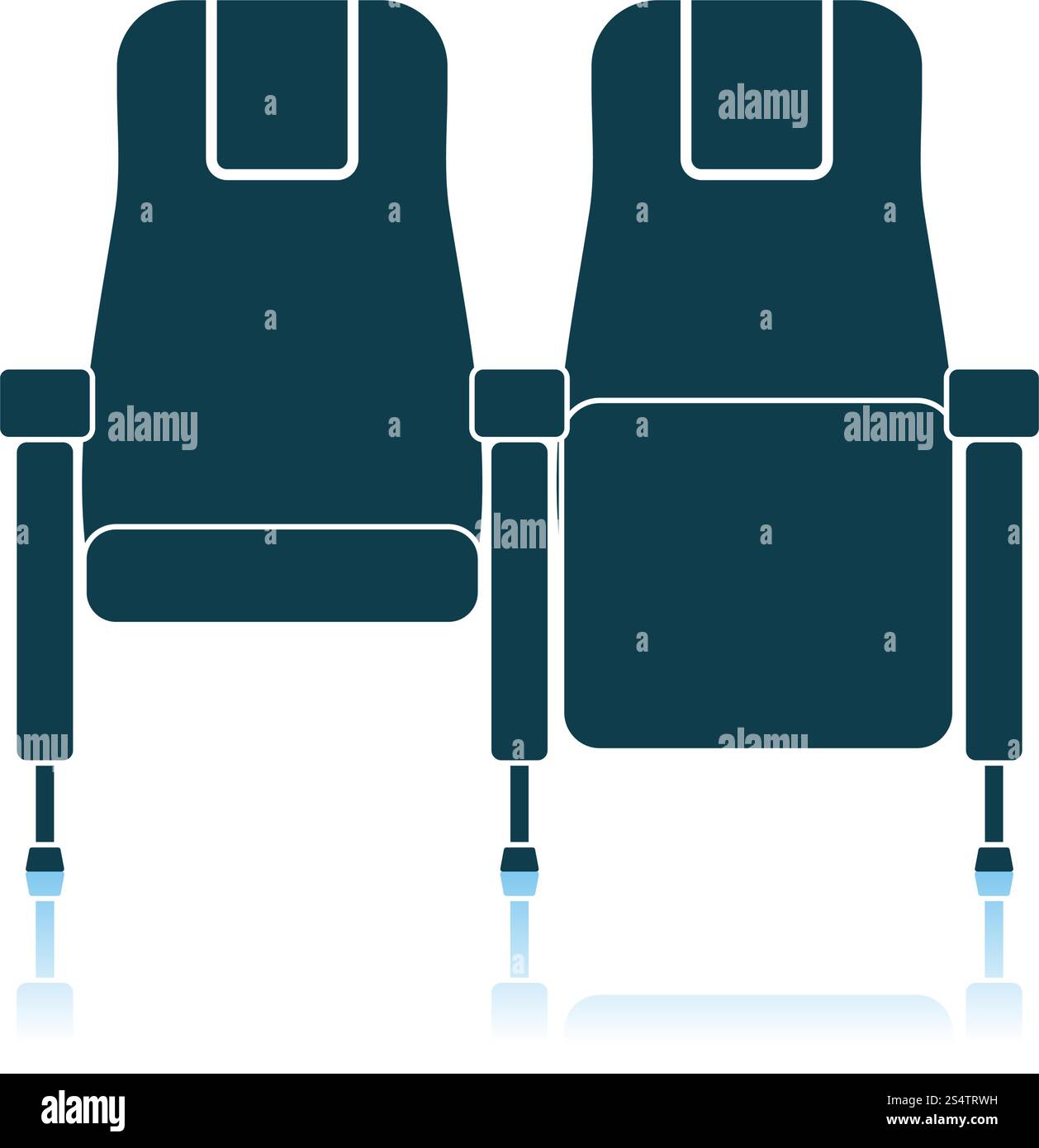 Cinema Seats Icon. Shadow Reflection Design. Vector Illustration Stock ...