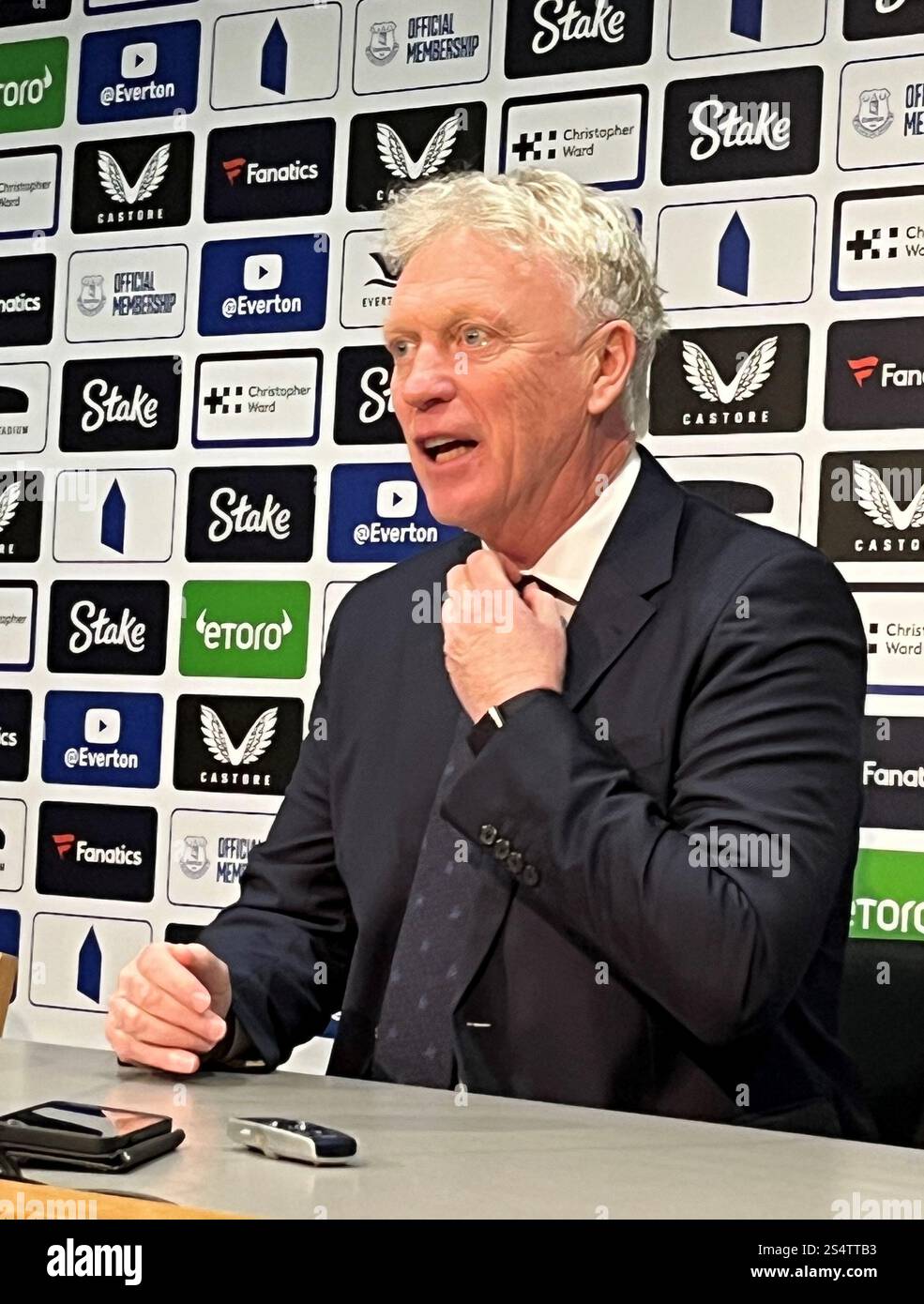 New Everton manager David Moyes during the press conference at Finch ...