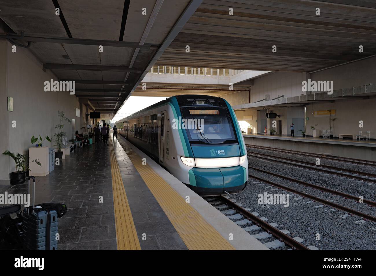 The brand new Tren Maya (Train Maya) in the Yucatán Peninsula, Quintana ...