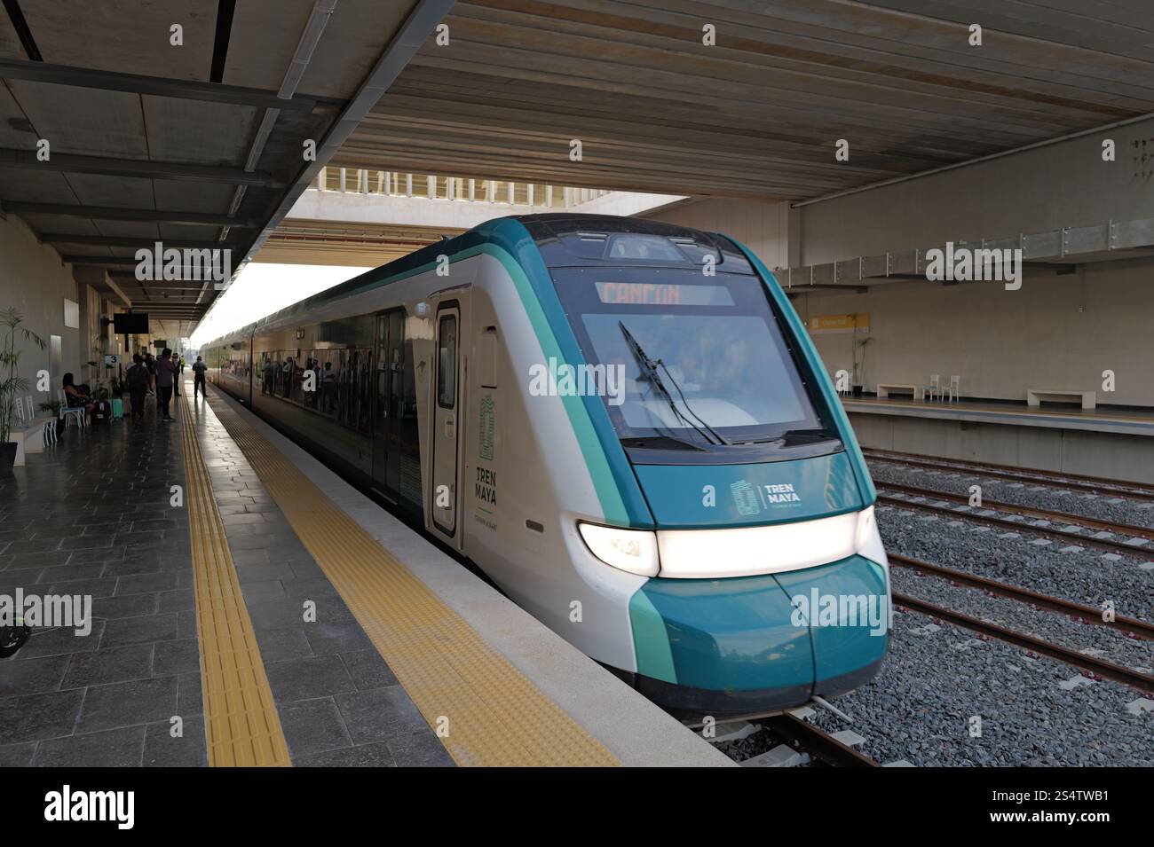The brand new Tren Maya (Train Maya) in the Yucatán Peninsula, Quintana ...
