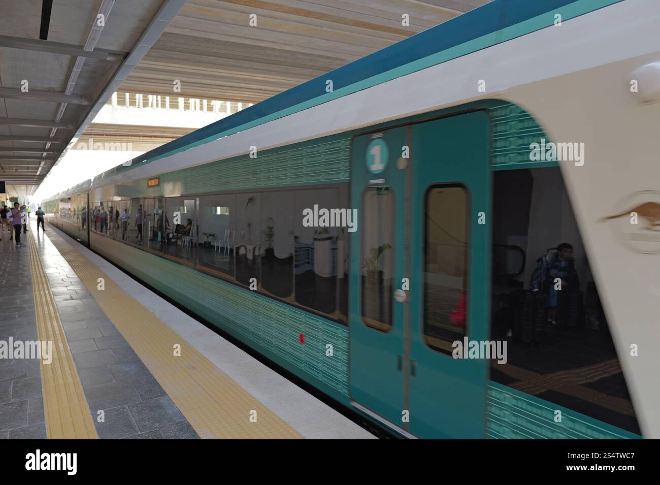 The brand new Tren Maya (Train Maya) in the Yucatán Peninsula, Quintana ...