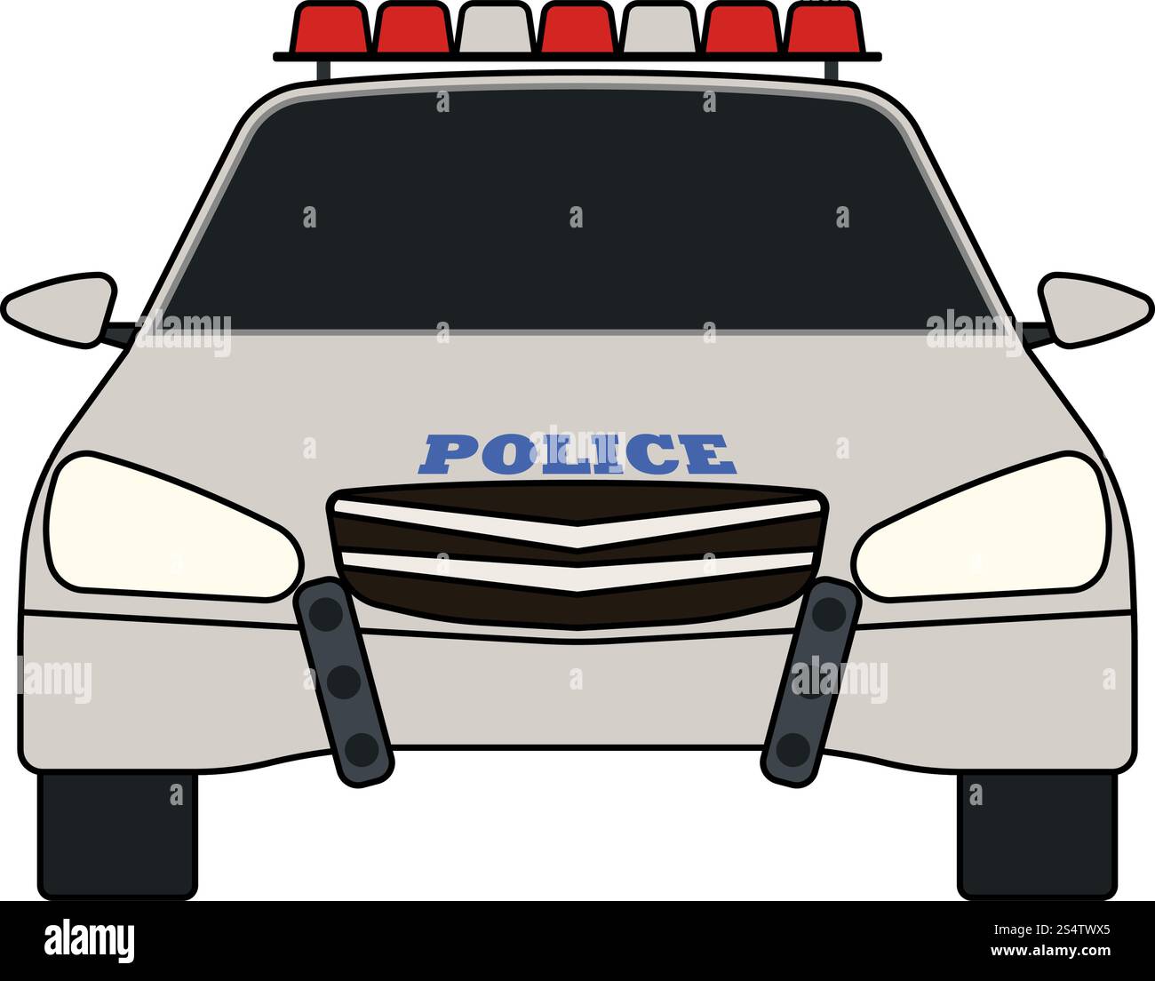 Police Car Icon. Outline With Color Fill Design. Vector Illustration ...