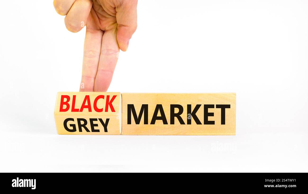 Black or grey market symbol. Concept words Black market or Grey market ...