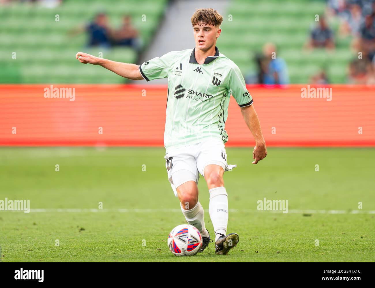 Melbourne, Australia. 10th Jan, 2025. Western United's Dylan Leonard seen in action during the A ...