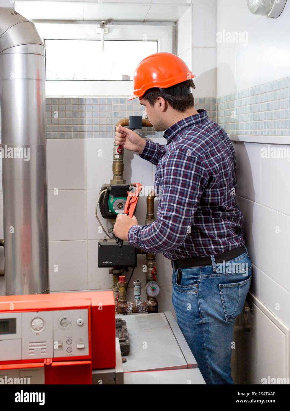 Repairing water pipe system hi-res stock photography and images - Alamy