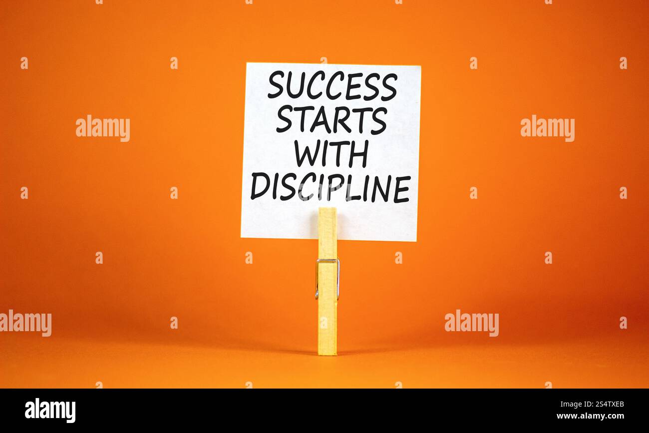 Success starts with discipline symbol. Concept words Success starts with discipline on beautiful ...