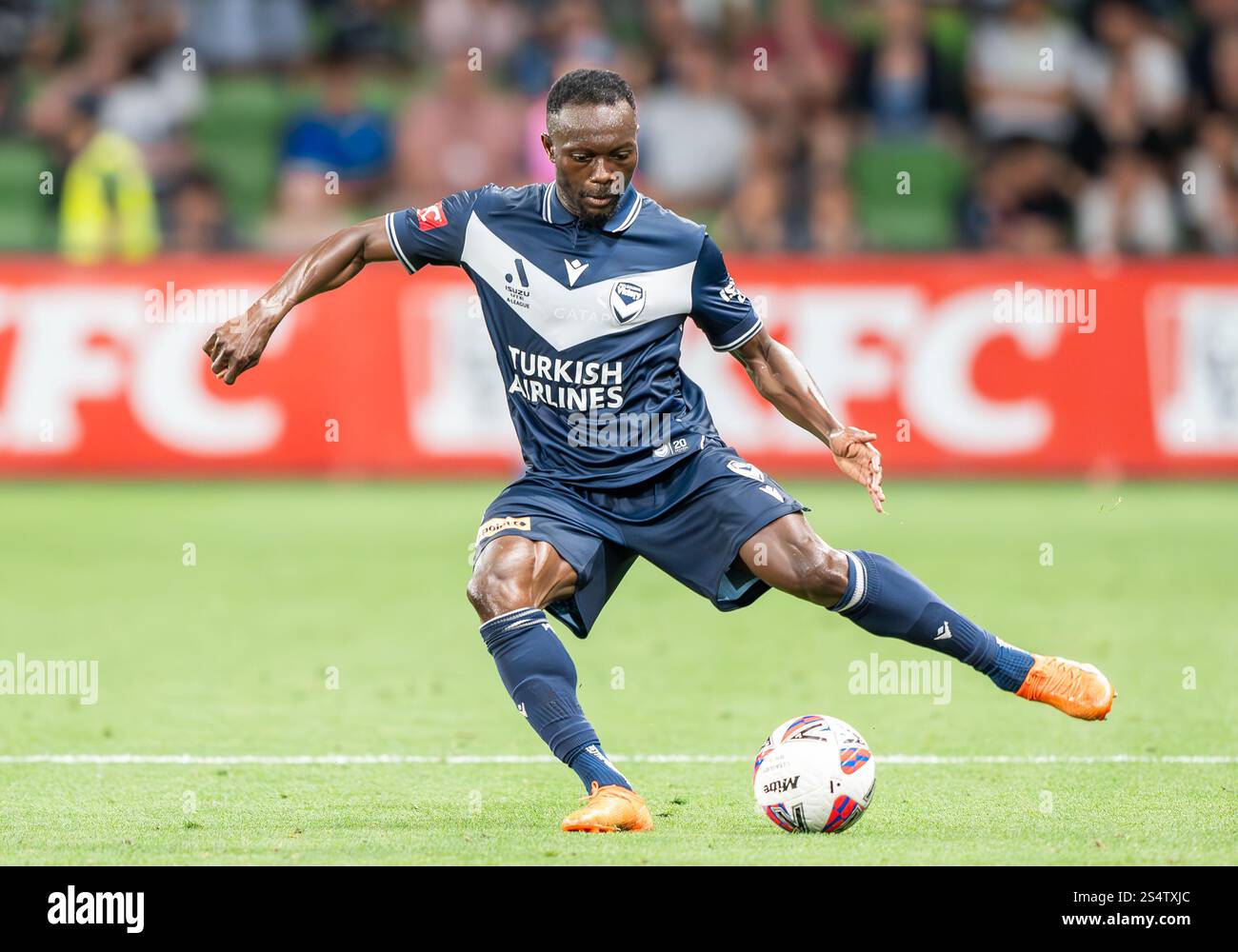 Melbourne Victory's Adama Traore seen in action during the A-League ...