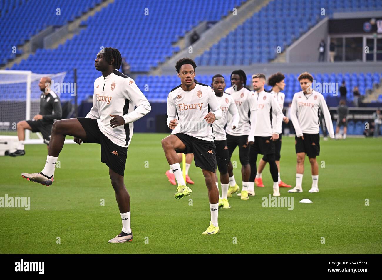 during Paris Saint Germain and Monaco training session at Stadium 974 ...
