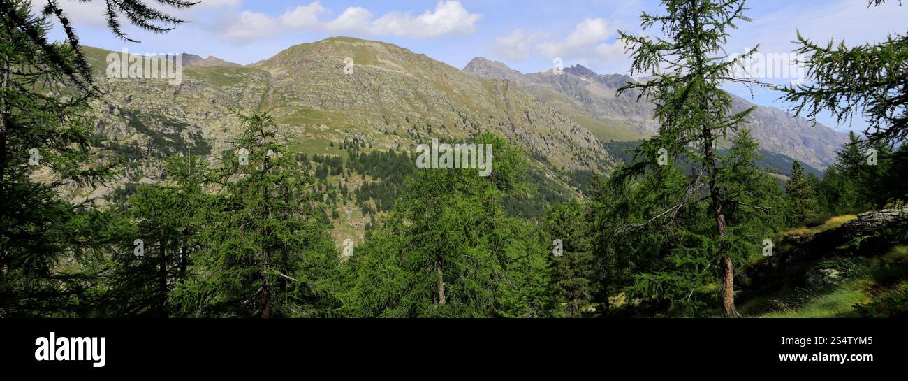 View over the Eastern Graian Alps mountains above the Aosta Valley ...