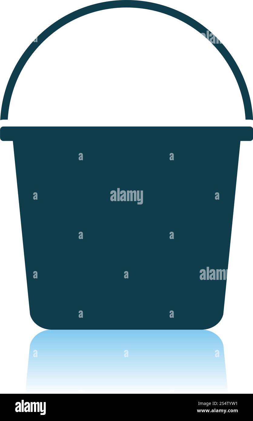 Bucket Icon. Shadow Reflection Design. Vector Illustration Stock Vector ...
