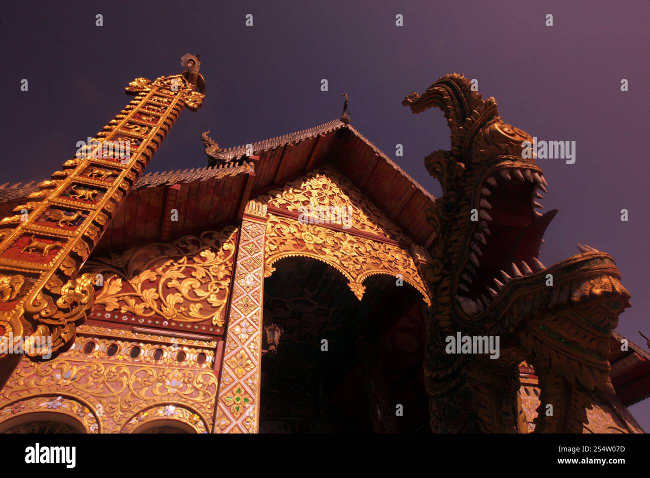 the Wat Jet Yot in the old town of the city of Chiang Rai in the north ...