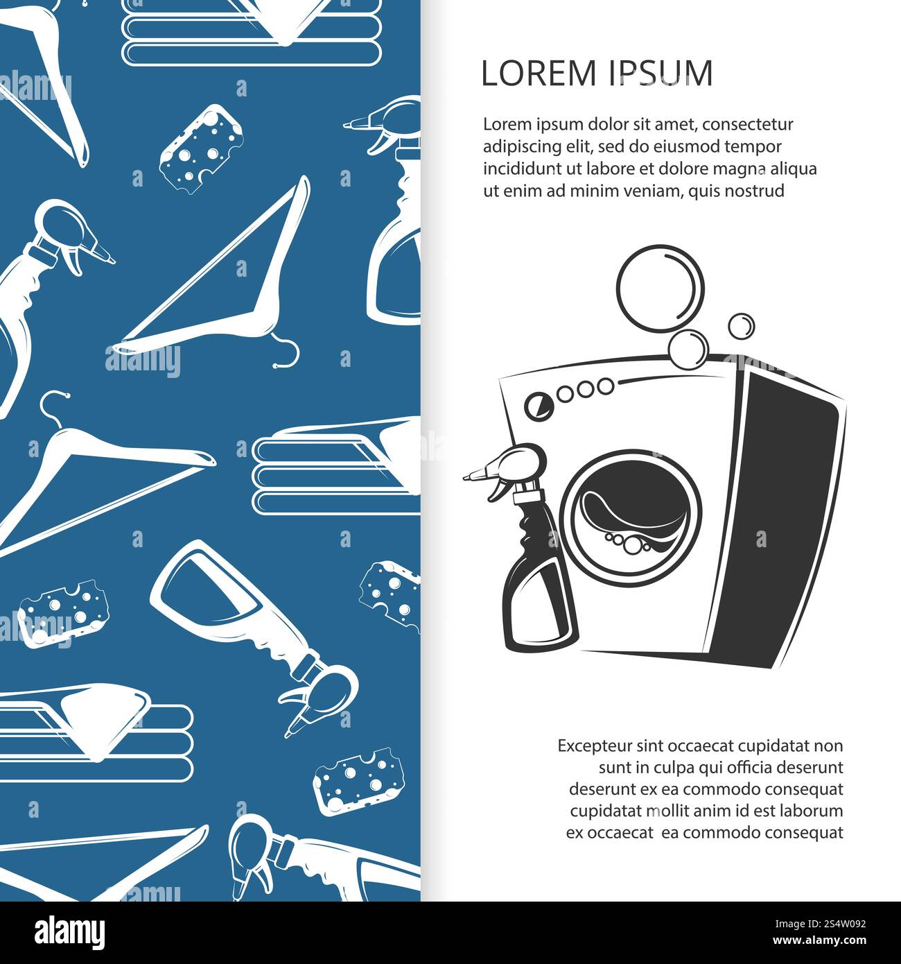 Washing laundry banner design. Housework poster design with text ...