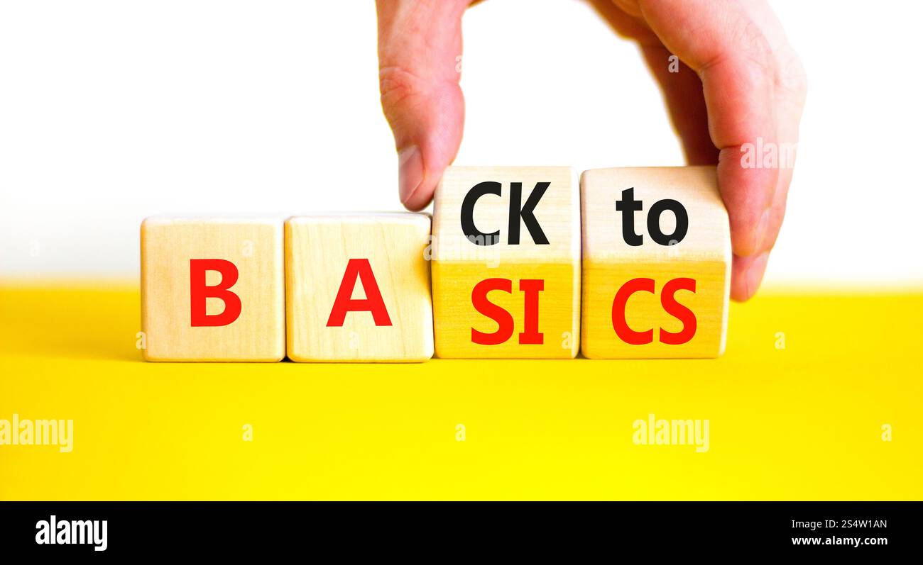 Back to basics symbol. Concept words Back to basics on wooden block ...