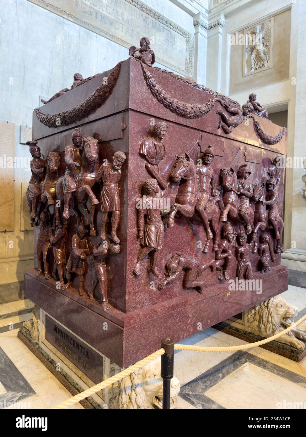 Red porphyry sarcophagus of St. Helena. Pio Clementino Museum, Vatican ...