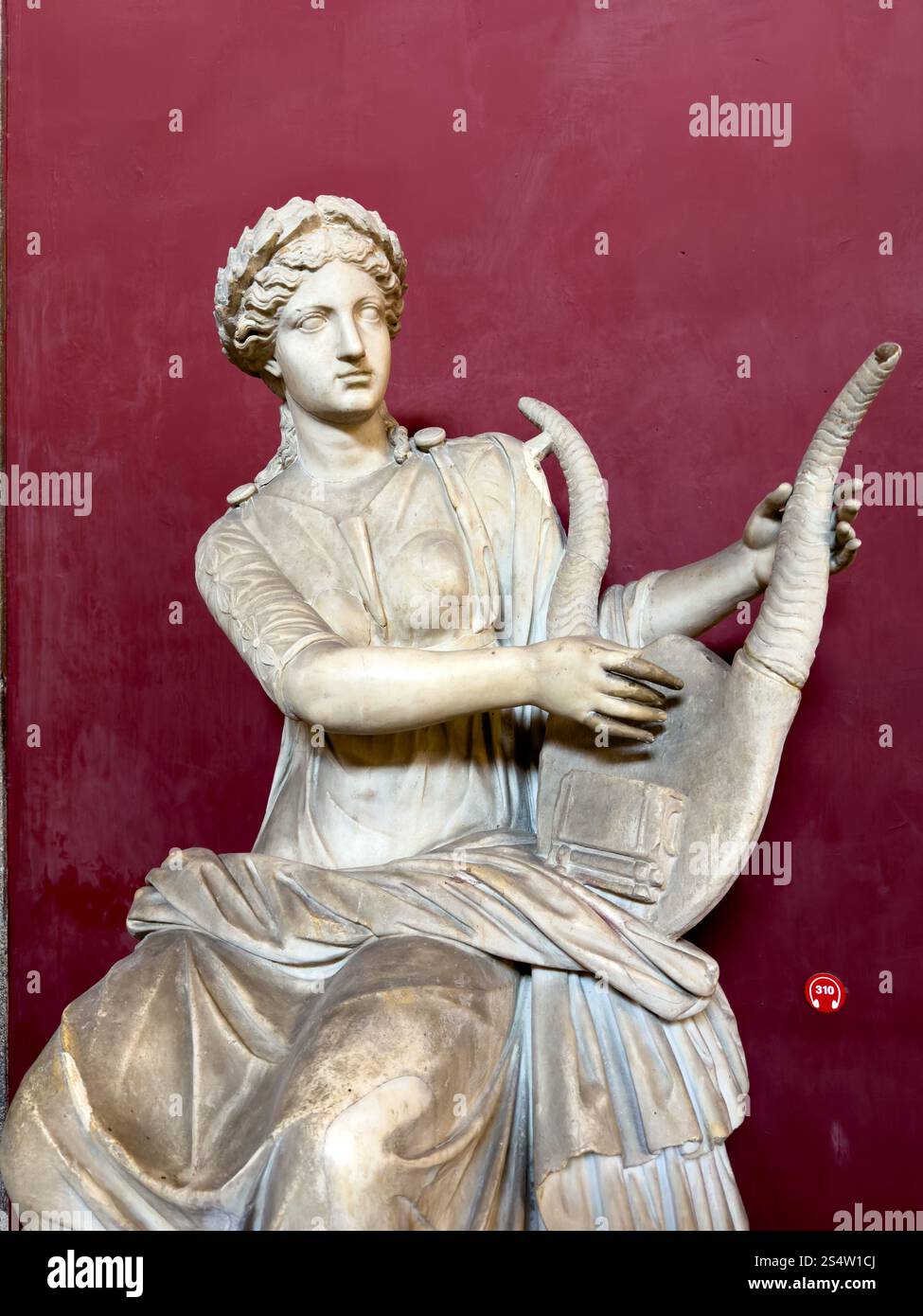 Roman marble statue of the Greek muse Terpsichore Sappho n the Vatican Museums, Vatican City ...