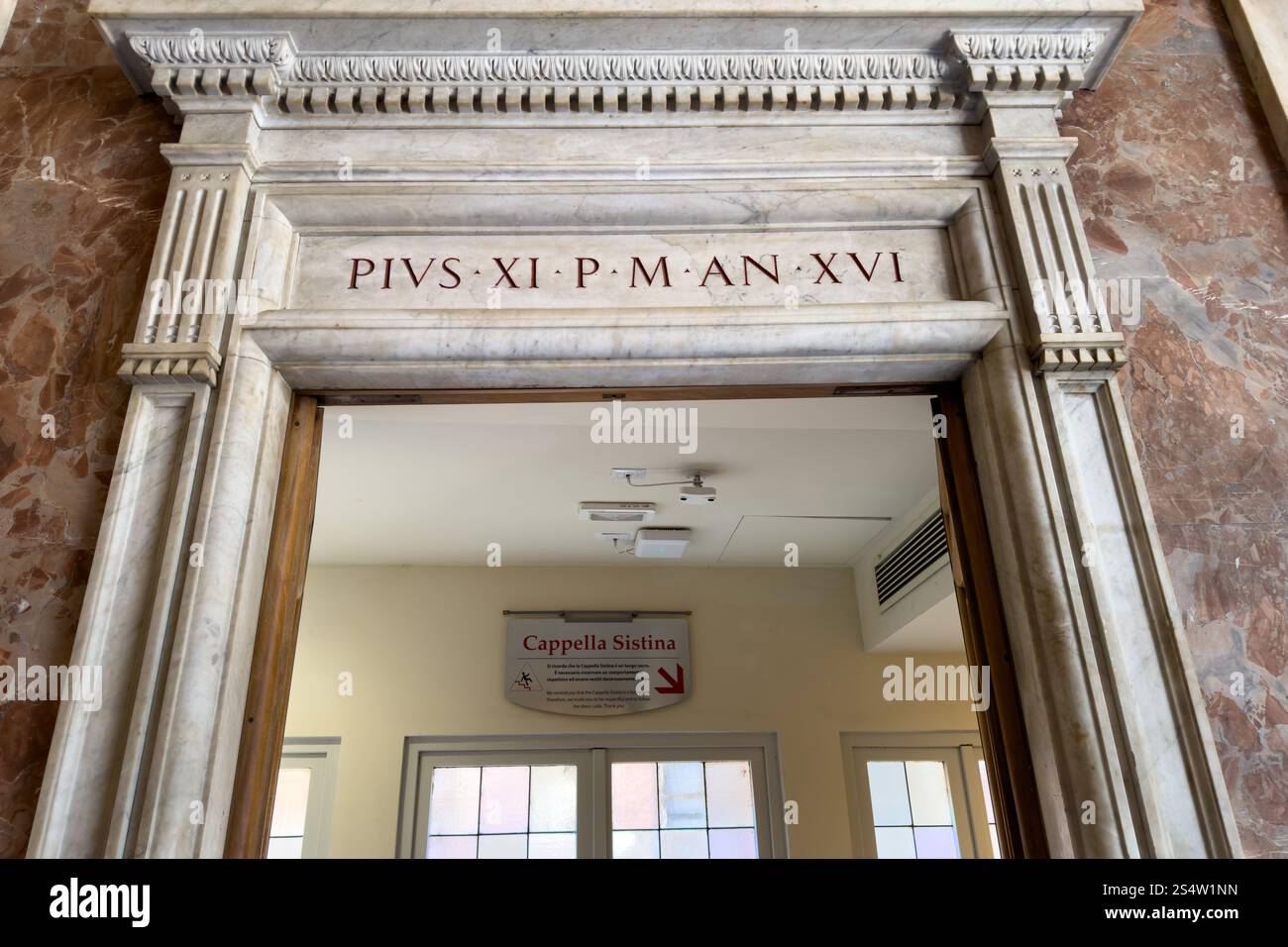 Exit from the Gallery of Maps to the Sistine Chapel in the Vatican ...