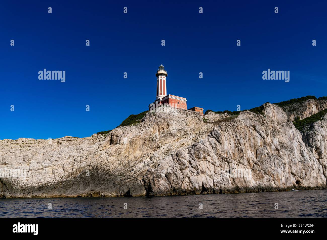 The Punta Carena lighthouse on the southwest tip of the island of Capri ...