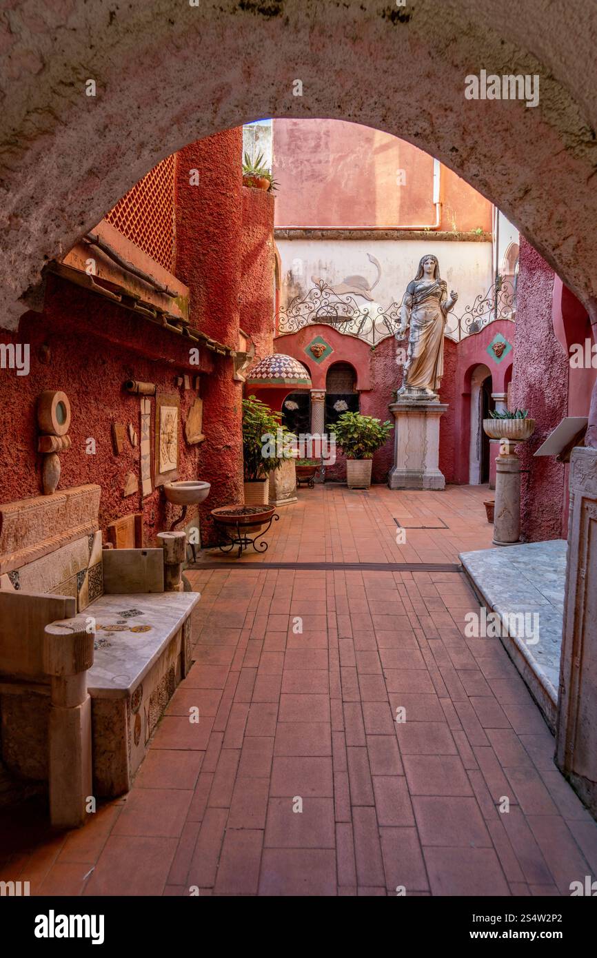 Roman antiquities on display in the Casa Rossa, a museum in a former ...