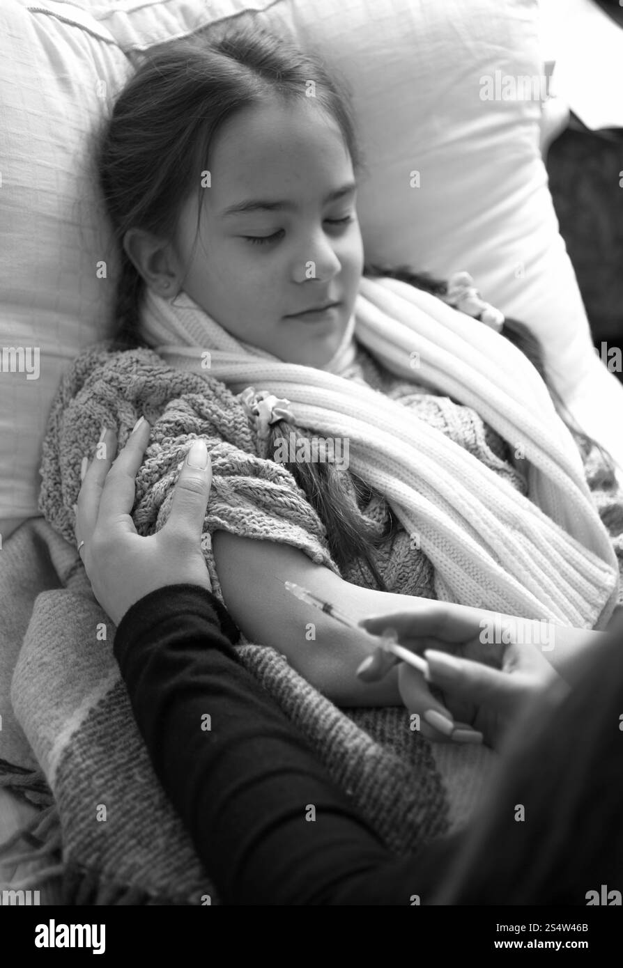 Sick girl in white Black and White Stock Photos & Images - Alamy