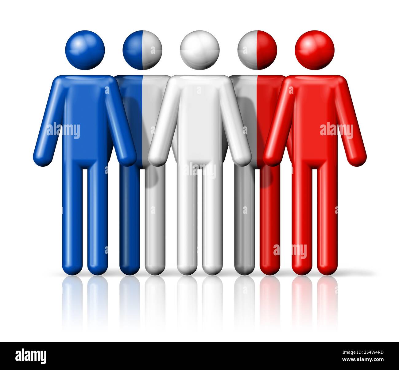 Flag of France on stick figure - national and social community symbol ...