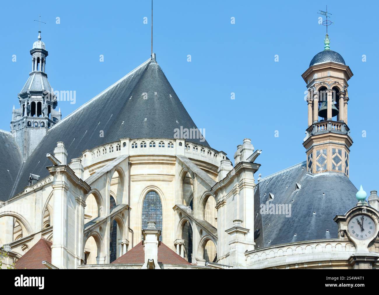 The Church of St Eustace, Paris top view. The present building was ...