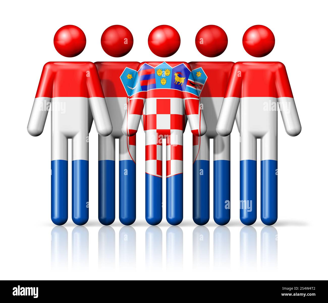 Flag of Croatia on stick figure - national and social community symbol ...