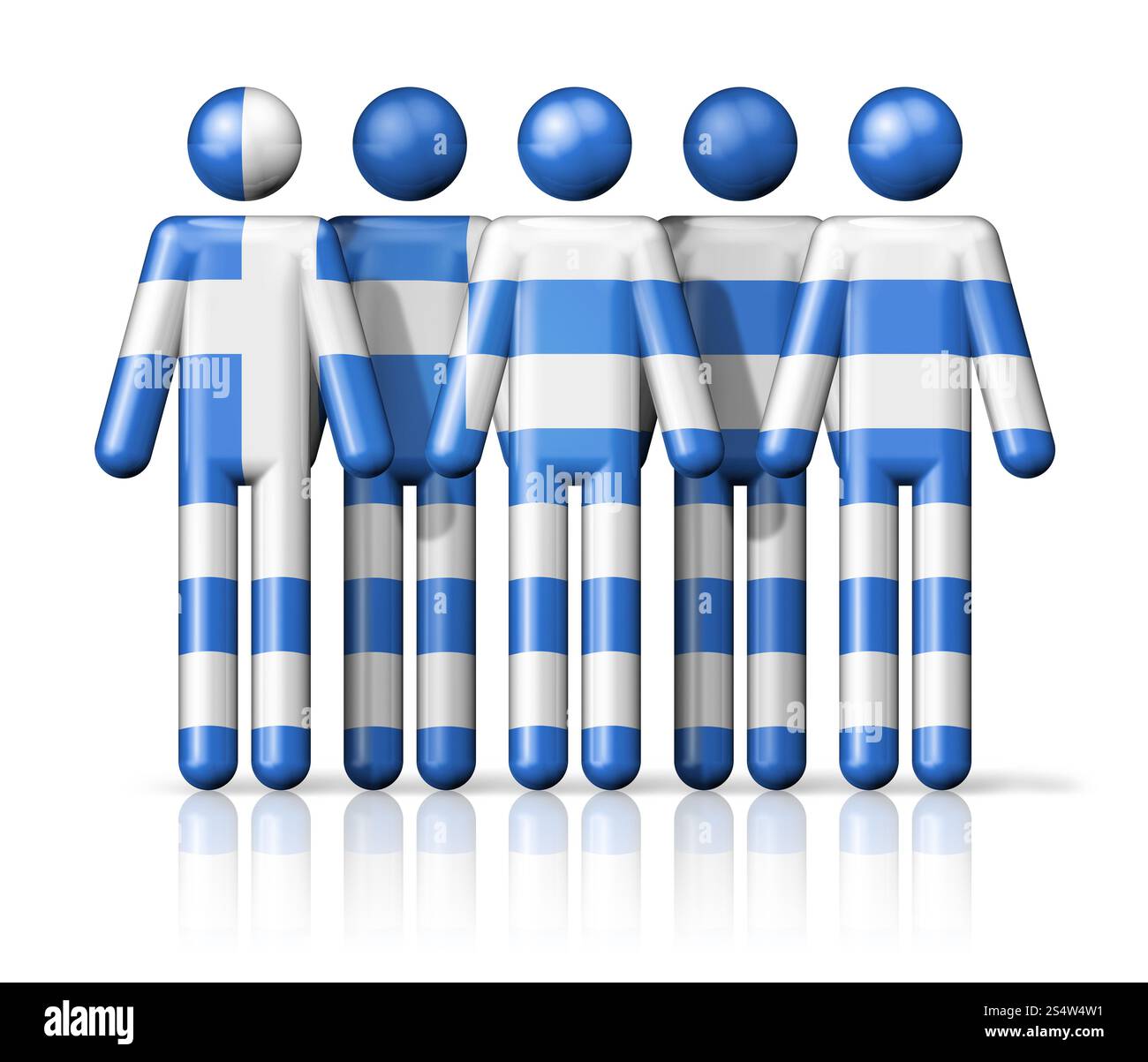 Flag of Greece on stick figure - national and social community symbol ...