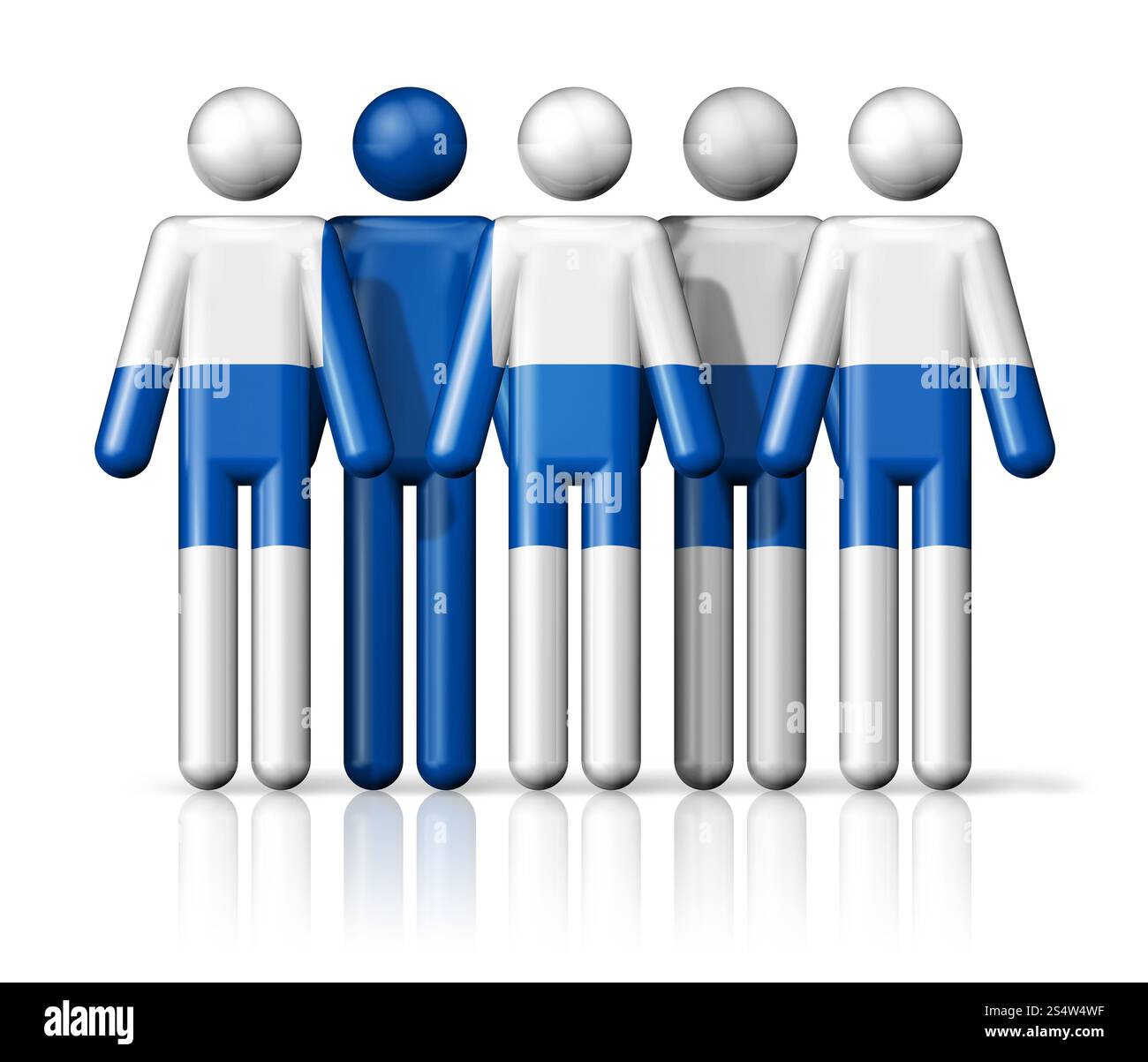 Flag of Finland on stick figure - national and social community symbol ...