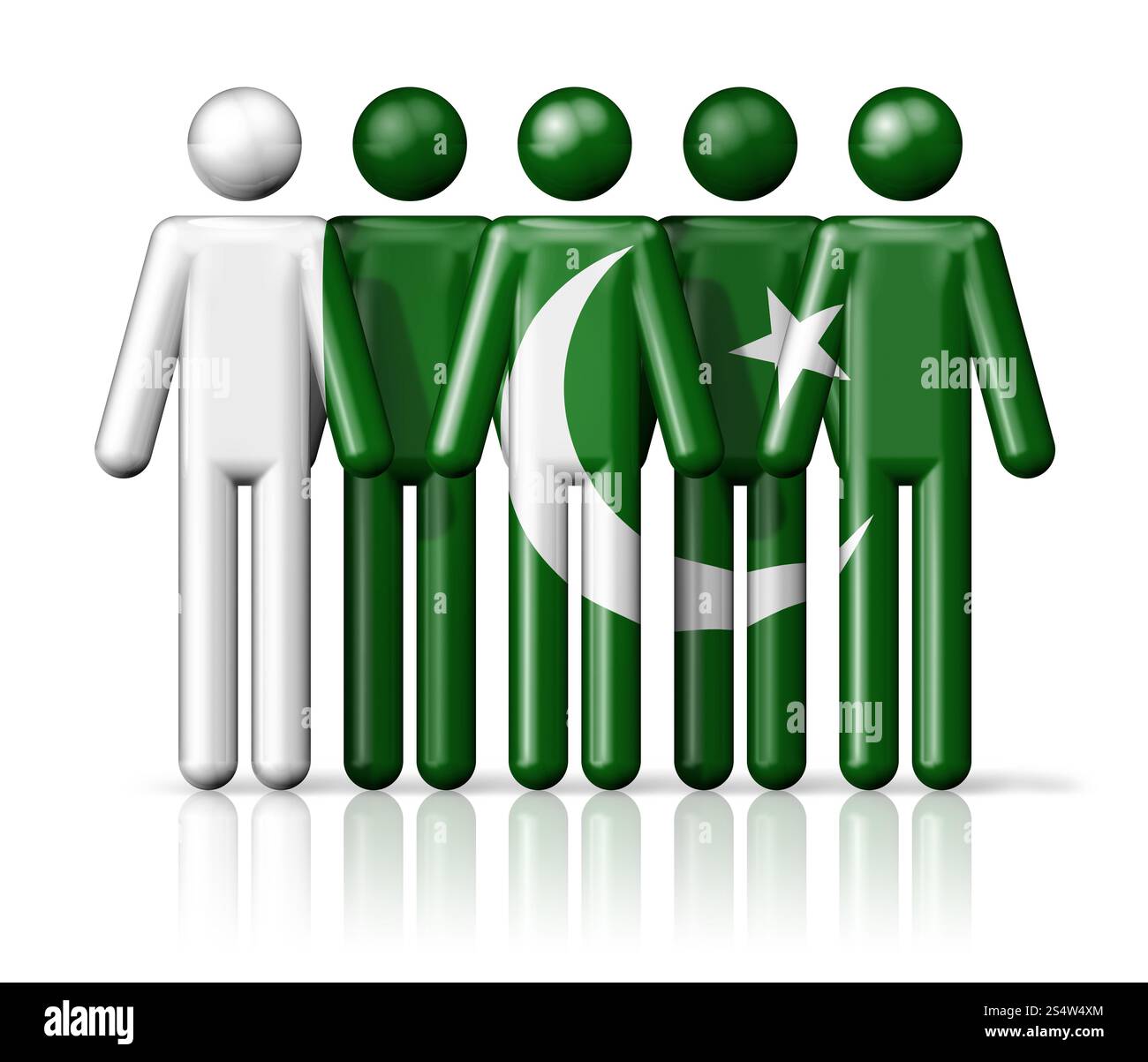 Flag of Pakistan on stick figure - national and social community symbol ...