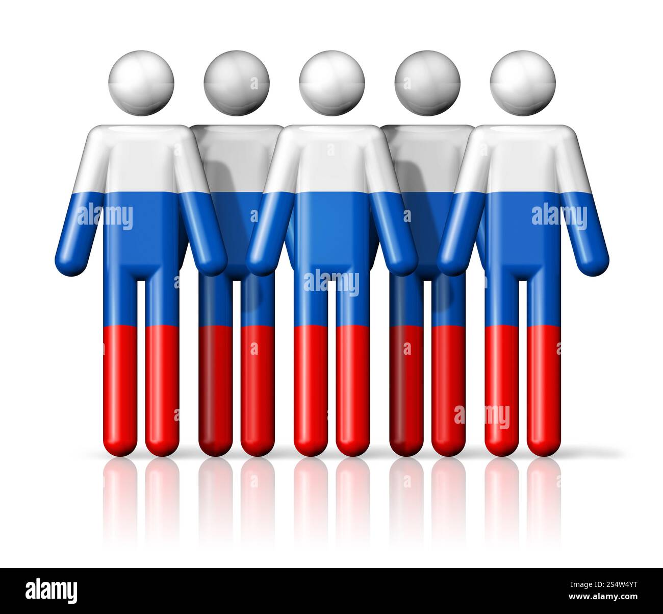Flag of Russia on stick figure - national and social community symbol ...